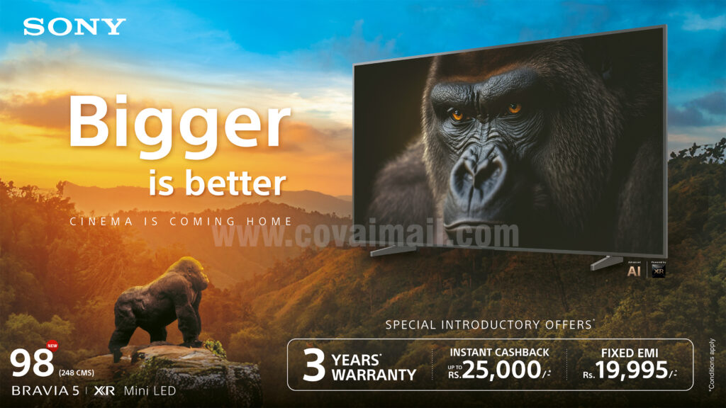 Sony comes up with a super large 98-inch BRAVIA 5 TV - The Covai Mail